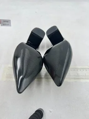YDN | Shoes | Ydn Black Block Low Heel Mules Slip On Loafers Pointed ...
